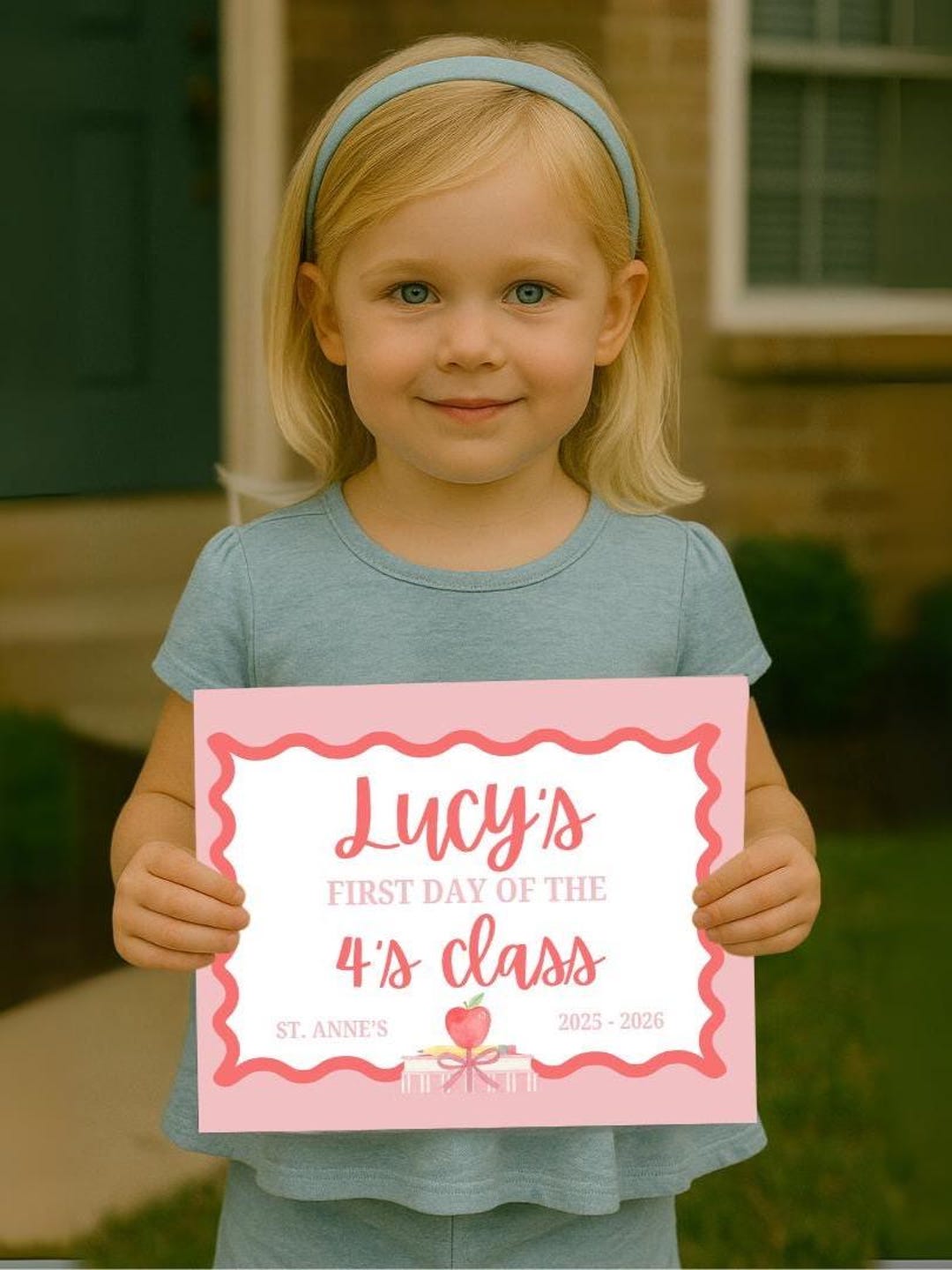 Custom Printable Pink First Day of School Sign, INSTANT Download, Print ...