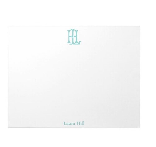 Custom Monogram Note Pad Double Letter Monogram Note Pad - Etsy