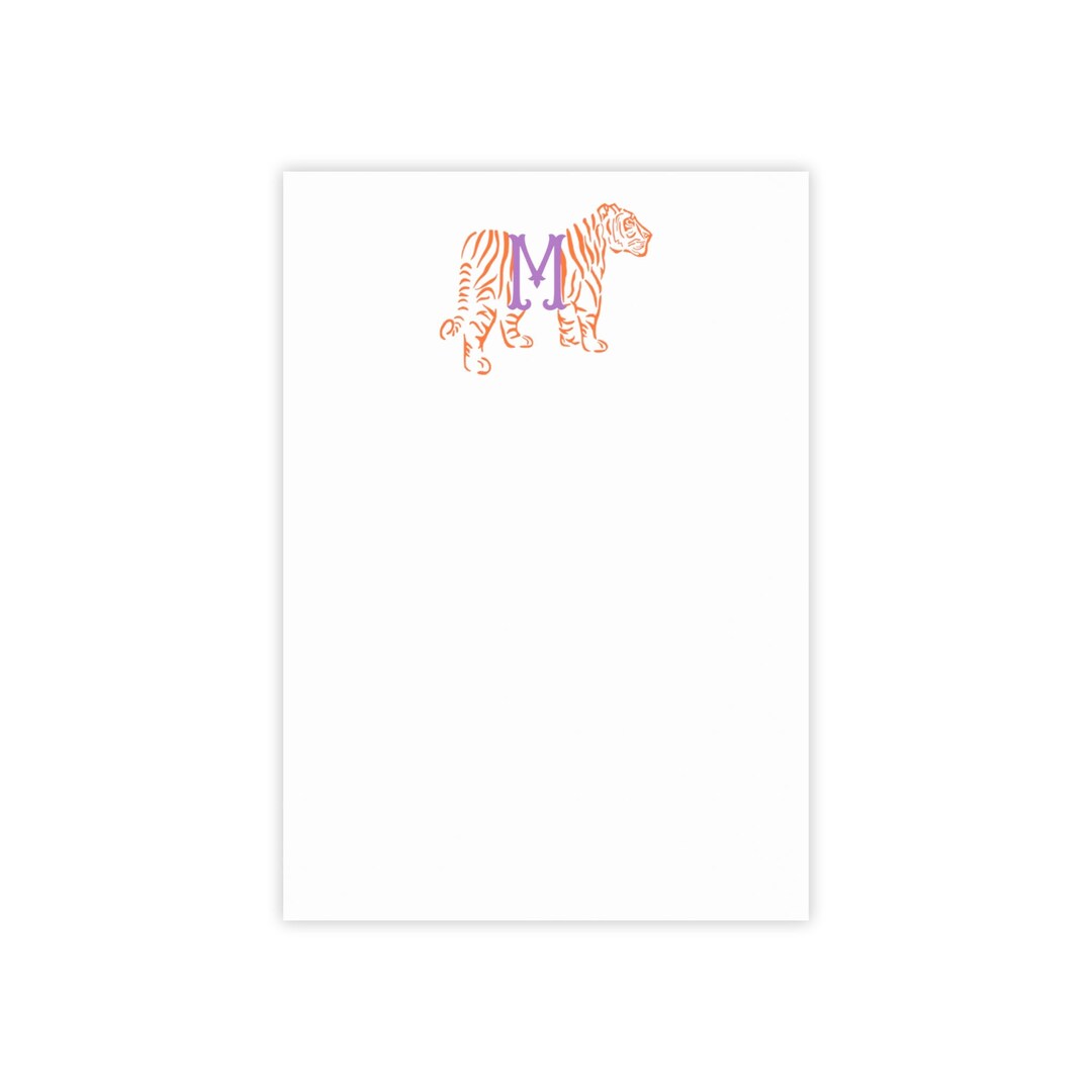 Monogram Tiger Post-it® Notes, Personalized 4x6 Sticky Notes, Custom ...