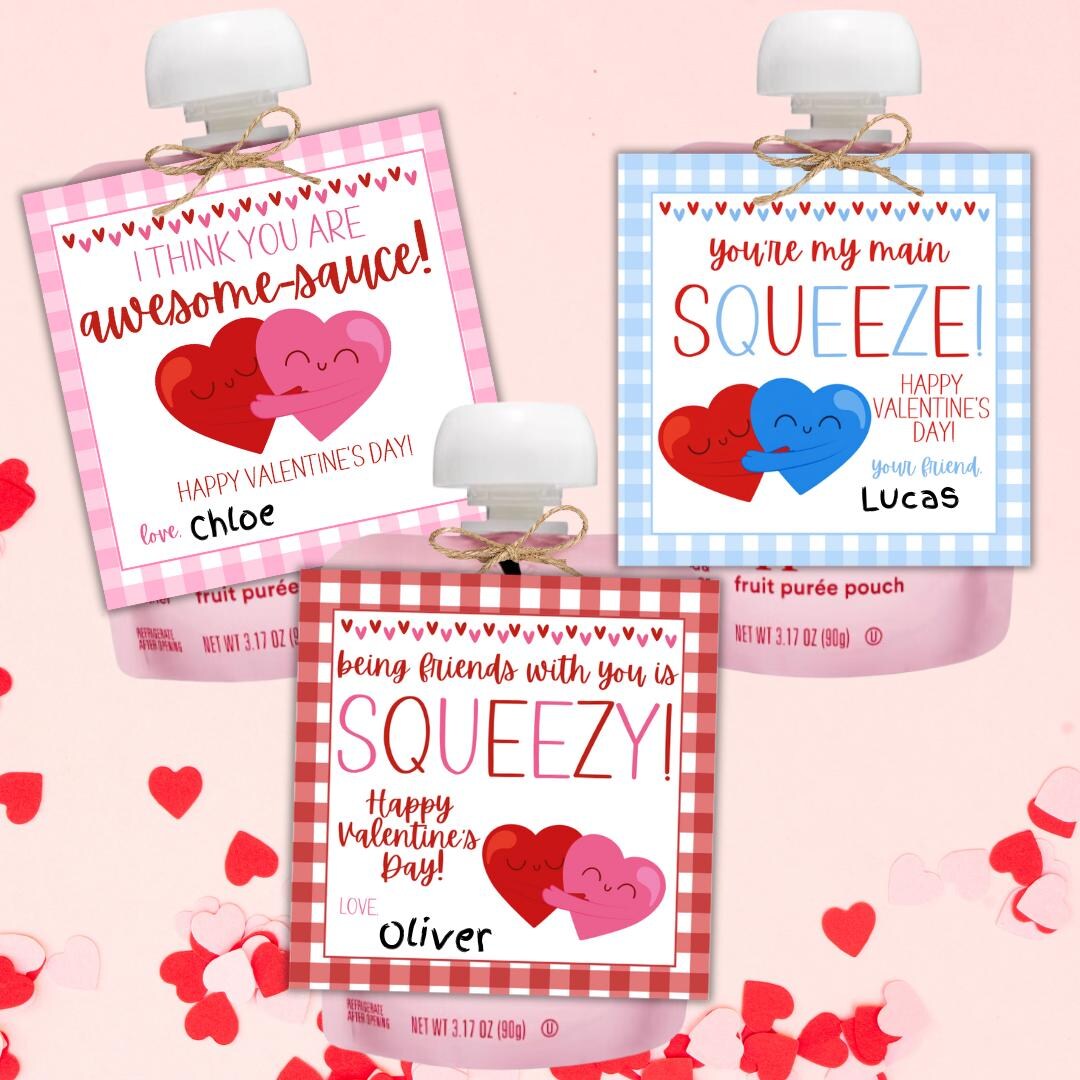 Cute Class Valentine Cards, Applesauce Squeeze Pouch Valentine, Awesome ...