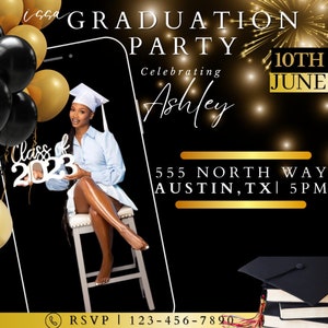 Graduation Party Flyer, DIY Flyer Template Design, Graduation Party ...
