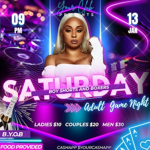 Editable Game Night FLYER, Canva Template, Family and Friends Night ...