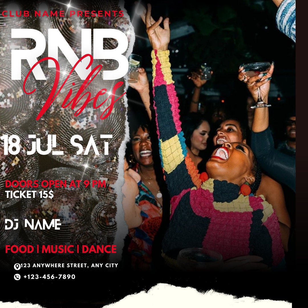 Editable RNB Club Flyer: Bachelorette Party, Event Template (canva) - Etsy