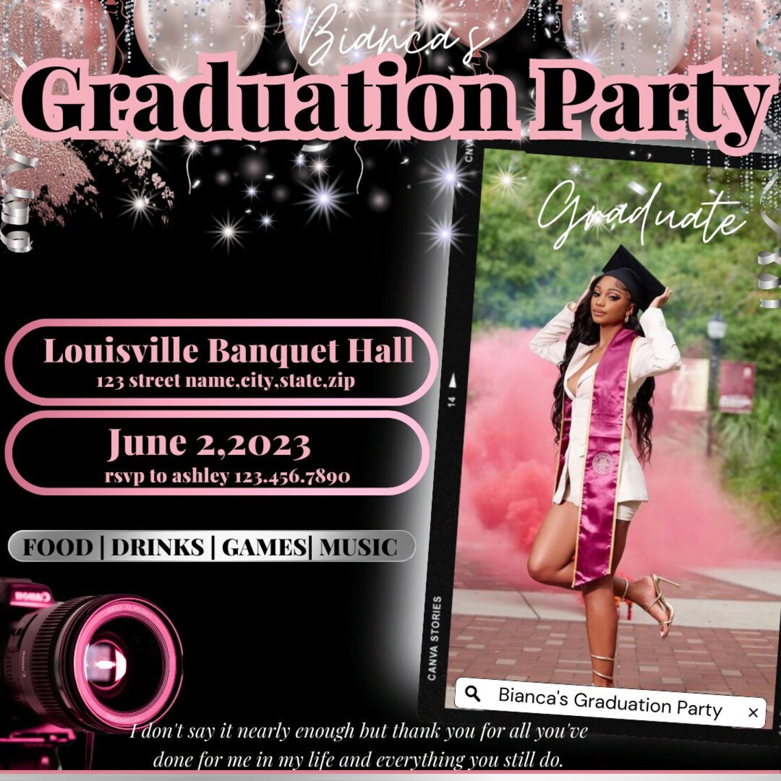 Graduation Party Flyer, DIY Flyer Template Design, Graduation Party ...