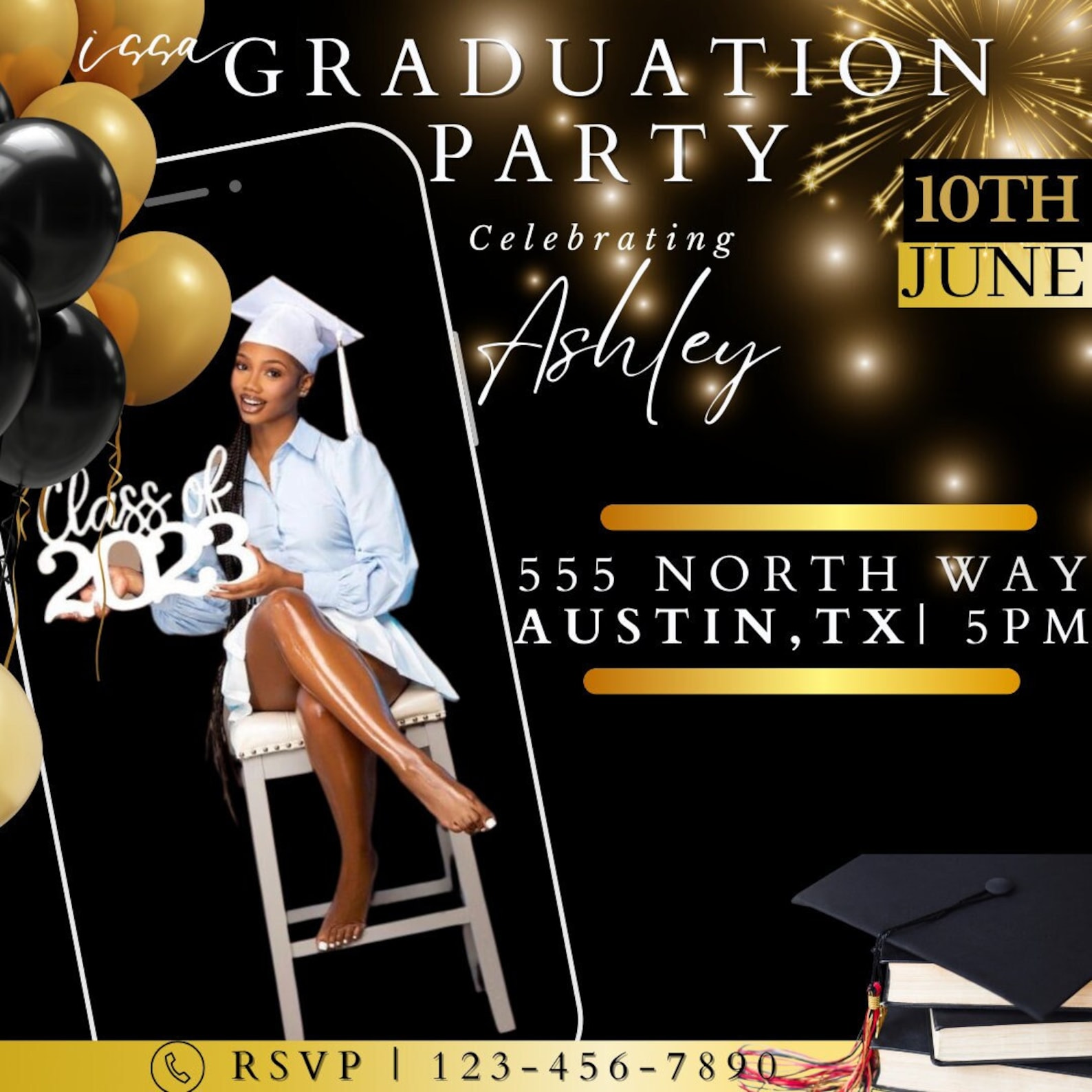Graduation Party Flyer, DIY Flyer Template Design, Graduation Party ...