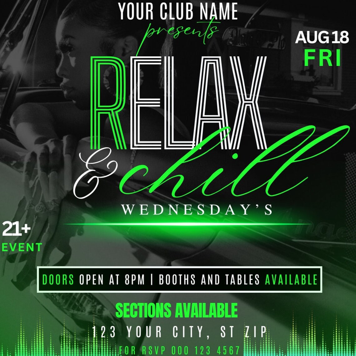 Rnb Club Flyer: DIY Event Party Invitation (canva Template) - Etsy