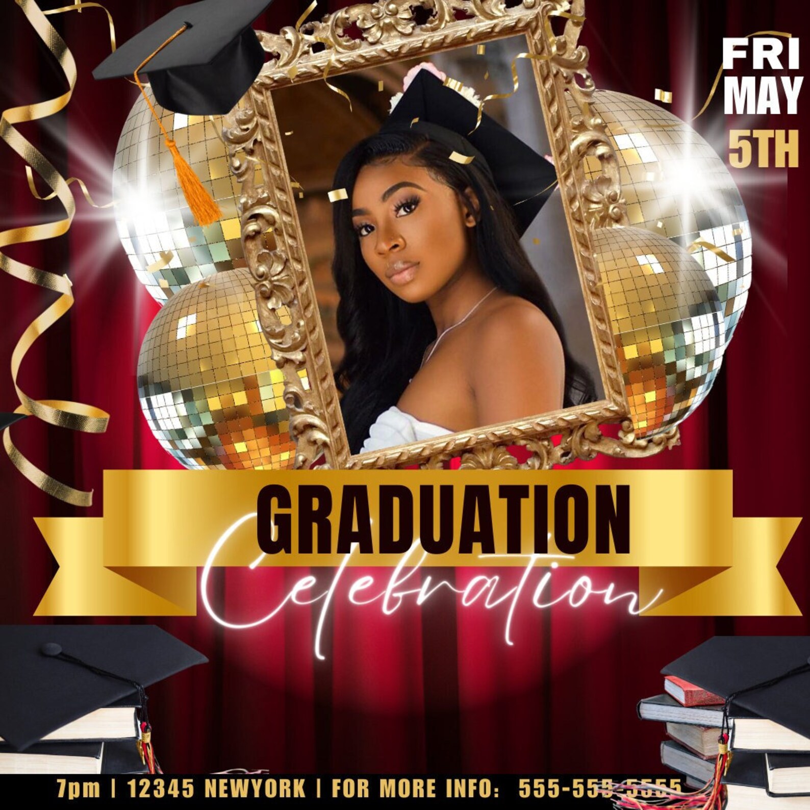 Graduation Party Flyer, DIY Flyer Template Design, Graduation Party ...