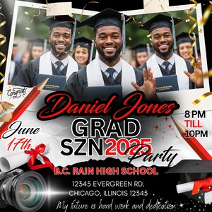 Graduation Party Flyer, DIY Flyer Template Design, Graduation Party ...