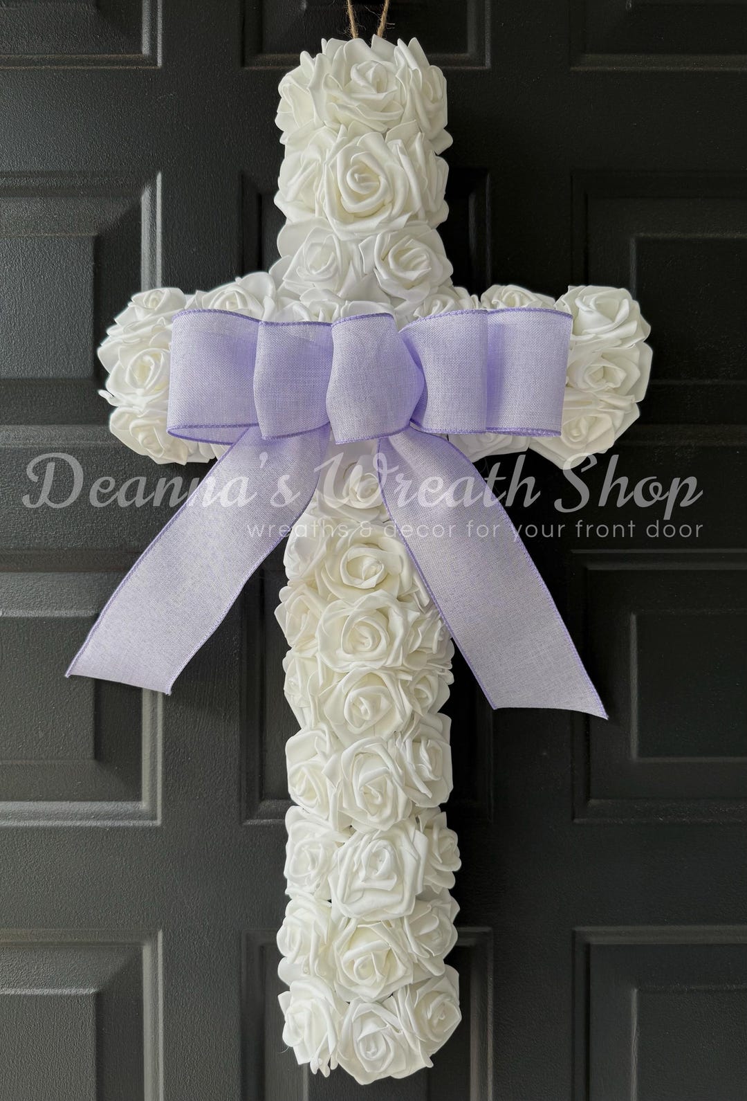 Easter Cross Wreath | White Cross Wreath | White Rose Cross | Communion ...