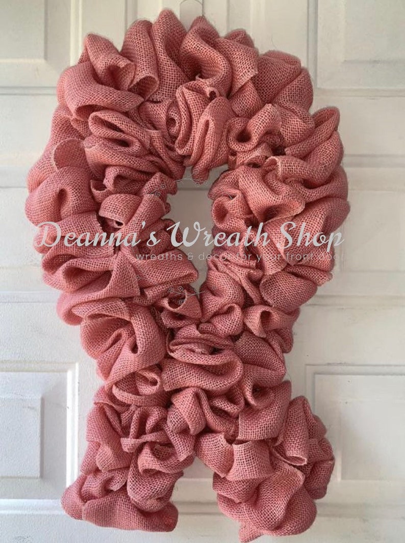 Breast Cancer Awareness Pink Ribbon Wreath 10 Percent of - Etsy