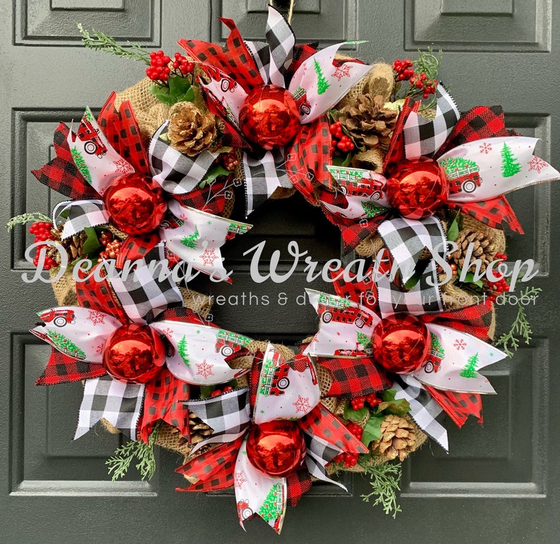 Classic Christmas Ribbon Wreath - Etsy