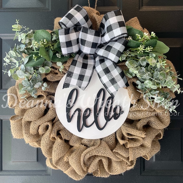 Hello Wreath - Etsy