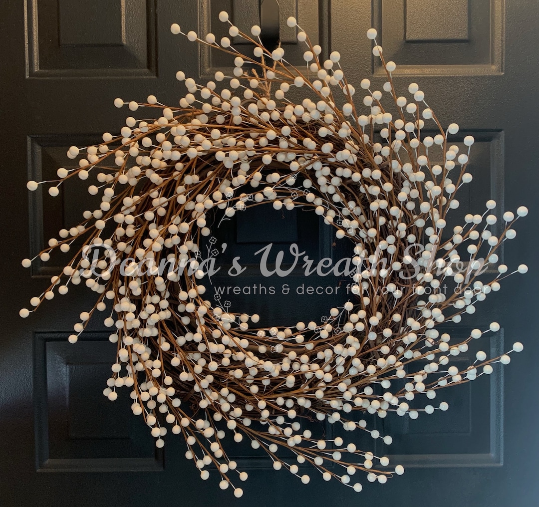 Cream White Berry Wreath | Year Round Wreath | Everyday Wreath ...