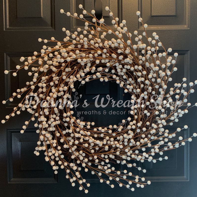 White Berry Wreath - Etsy