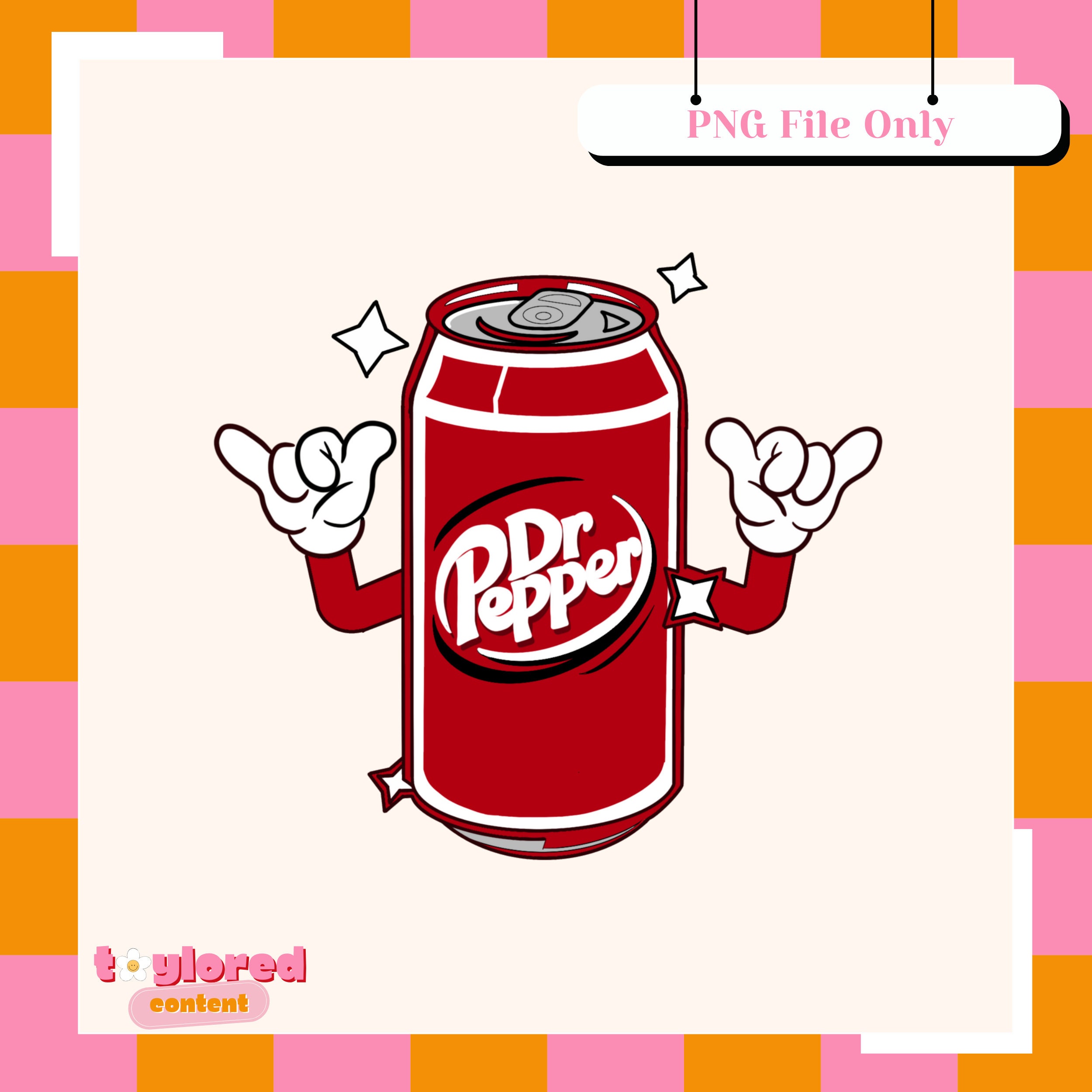 Retro Dr. Pepper Can PNG Trendy Soda Graphic - Etsy