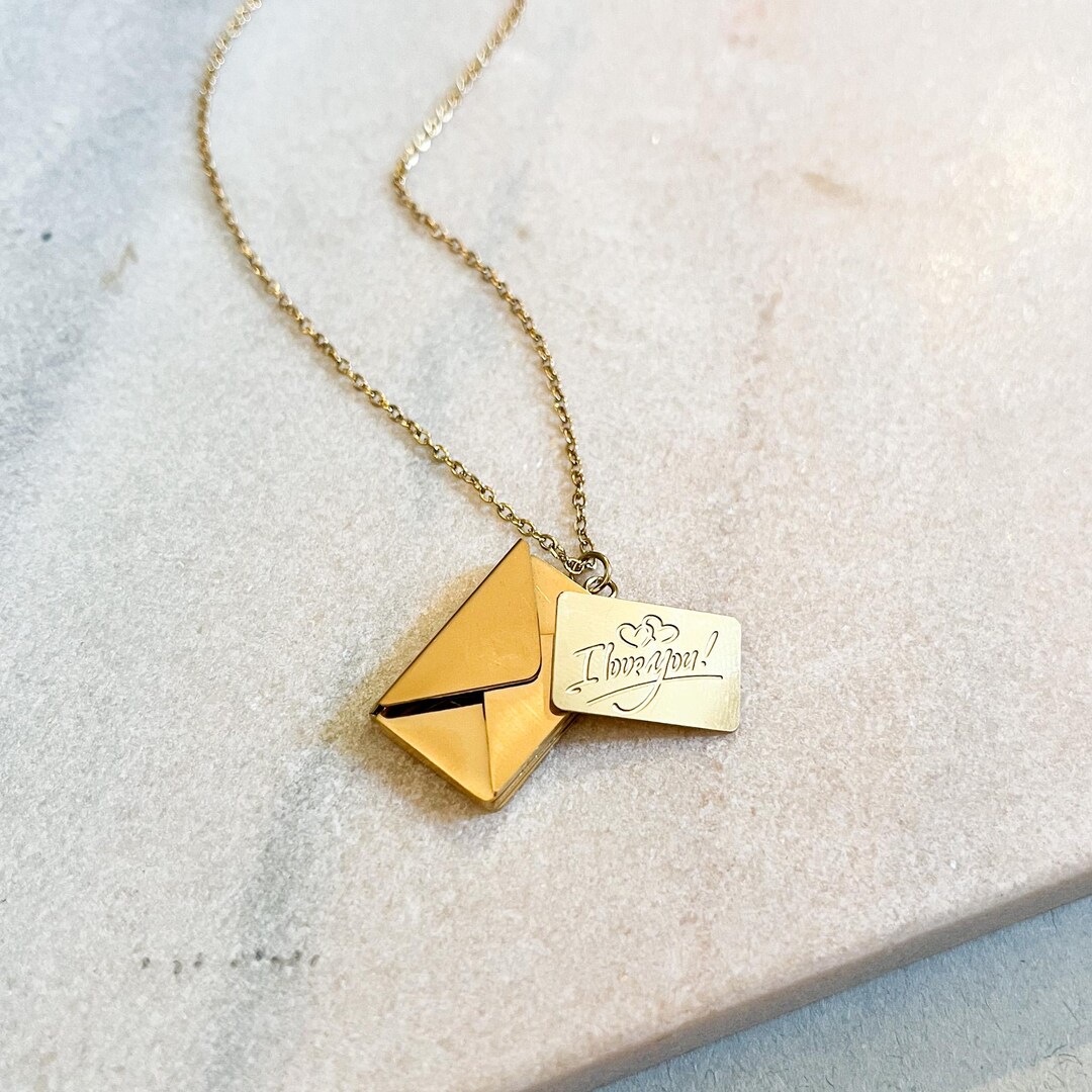 Hidden Message Envelope Necklace • Secret Love Letter Locket ...
