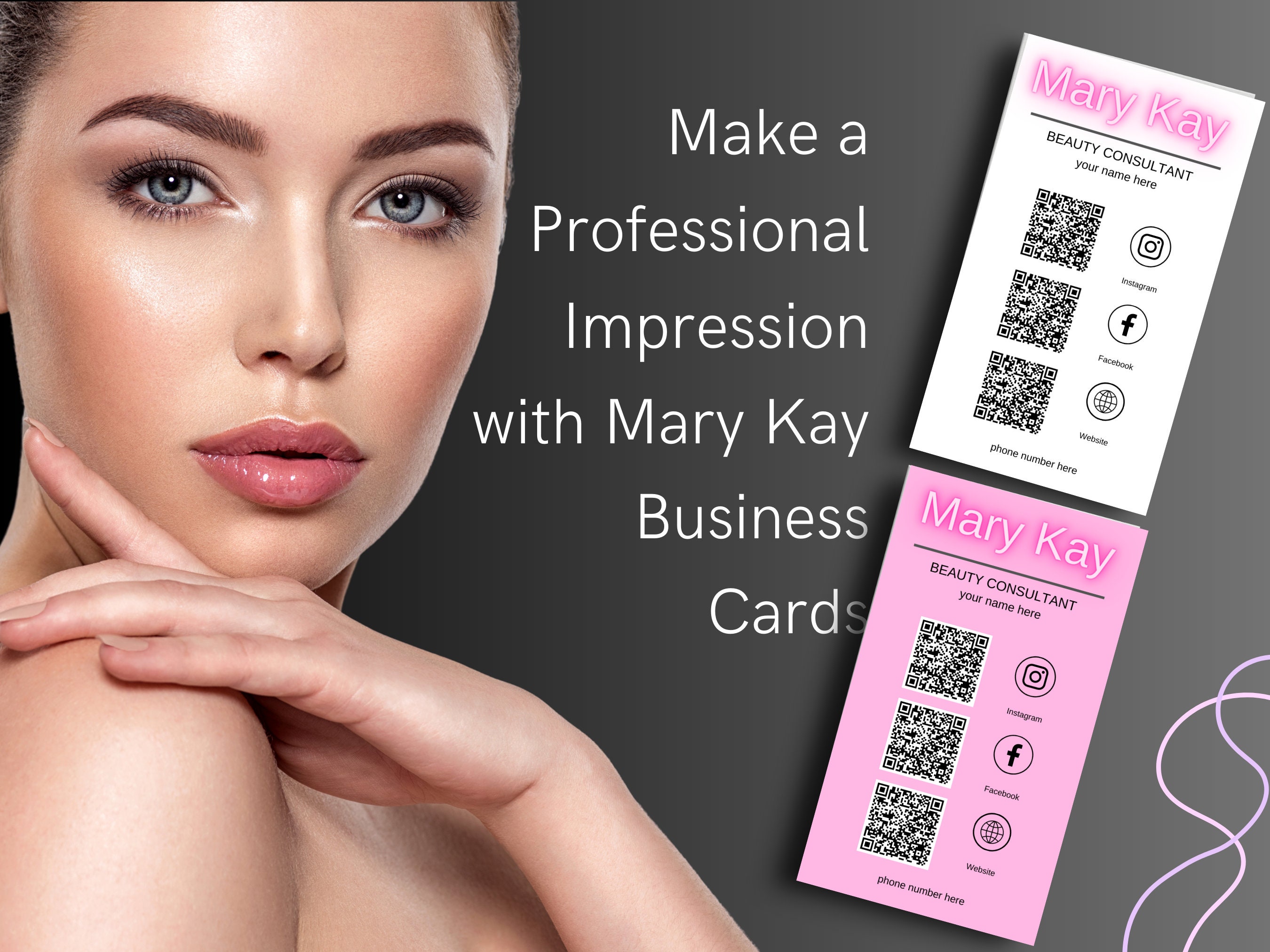 Mary Kay Business Cards, QR Code, Beauty Consultant (canva Editable) - Etsy