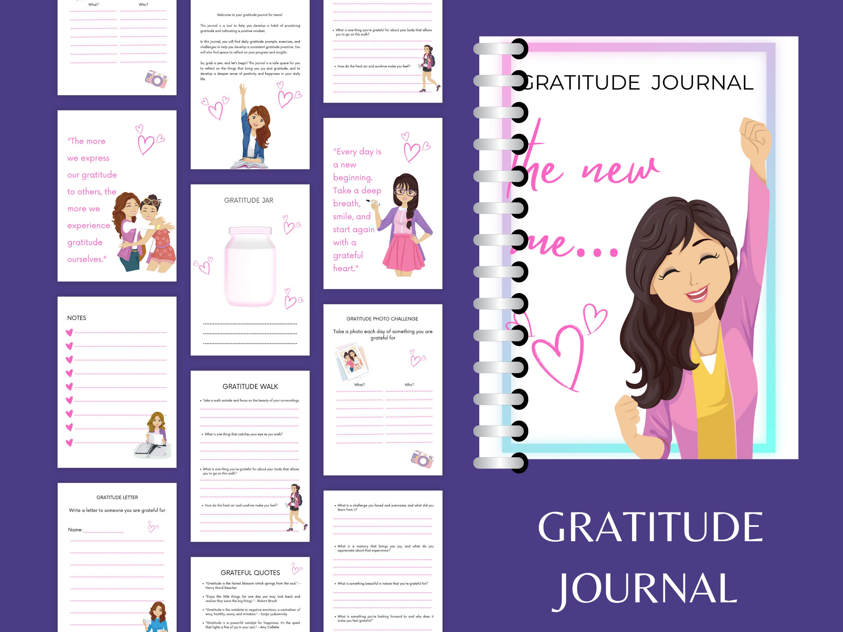 Journal Set for Teens: Gratitude Self-care Habit Tracker - Etsy