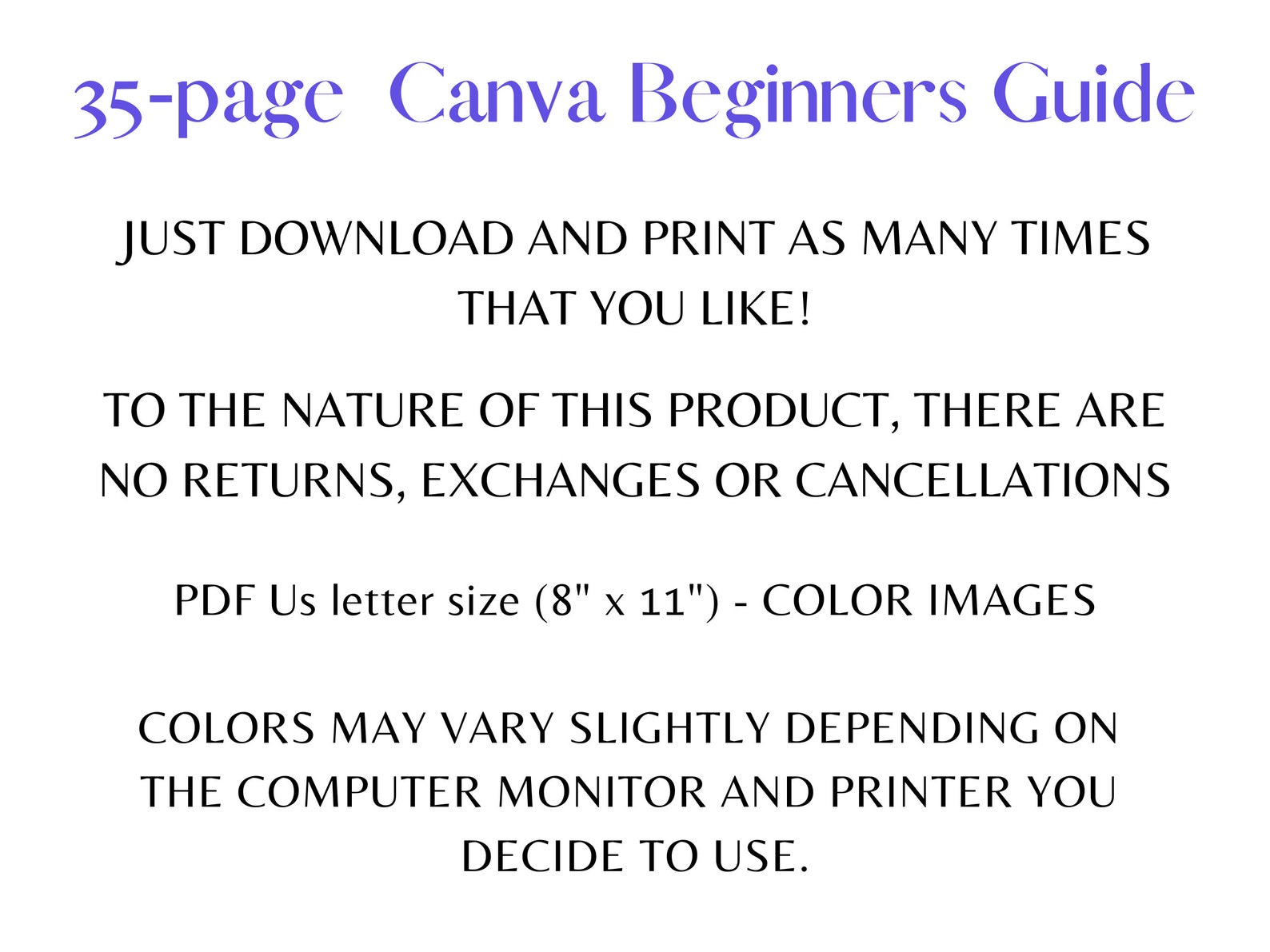 Canva Guide, Step-by-step Guide for Beginners, Instant Download ...