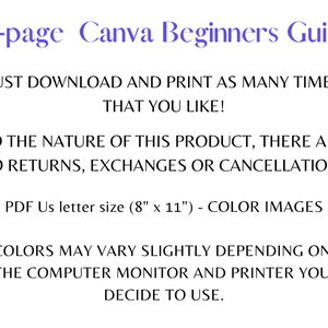 Canva Guide, Step-by-step Guide for Beginners, Instant Download ...