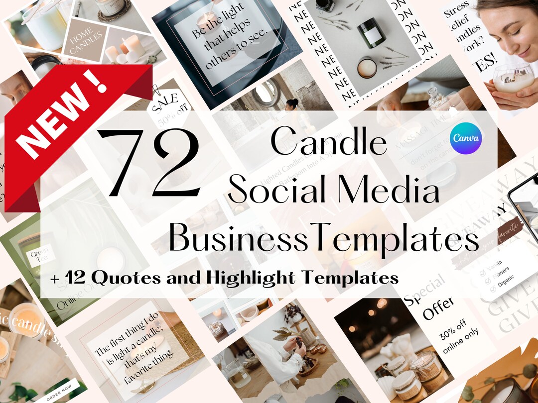 72 Candle Business Canva Templates, Instagram Social Media Template ...