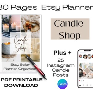 Etsy Candle Business Shop Planner / Organizer PDF Printable for Etsy ...
