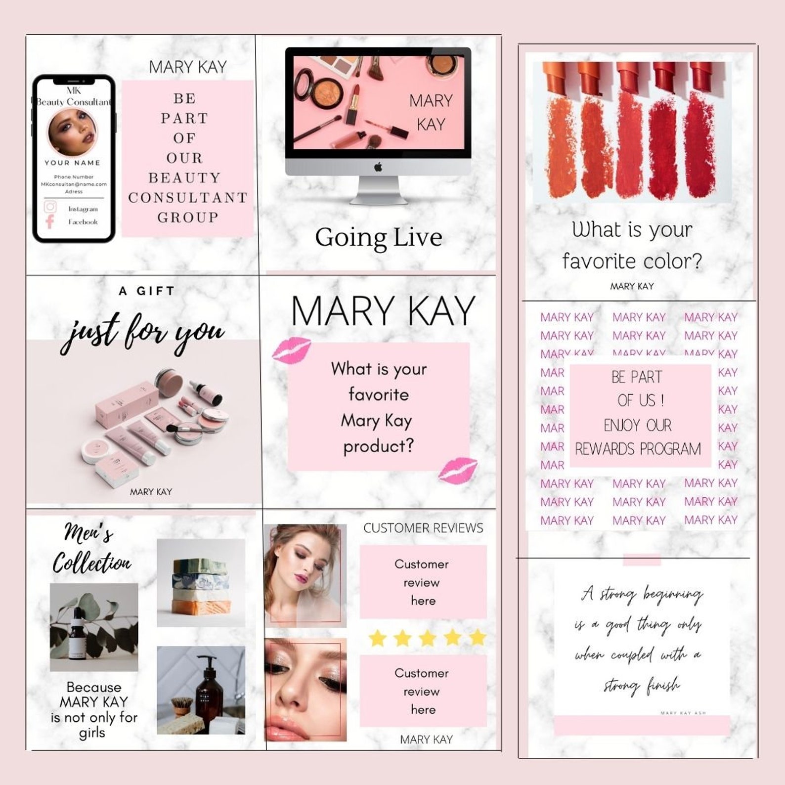 30 Mary Kay plantillas para editar en Canva, Consultora de Belleza ...