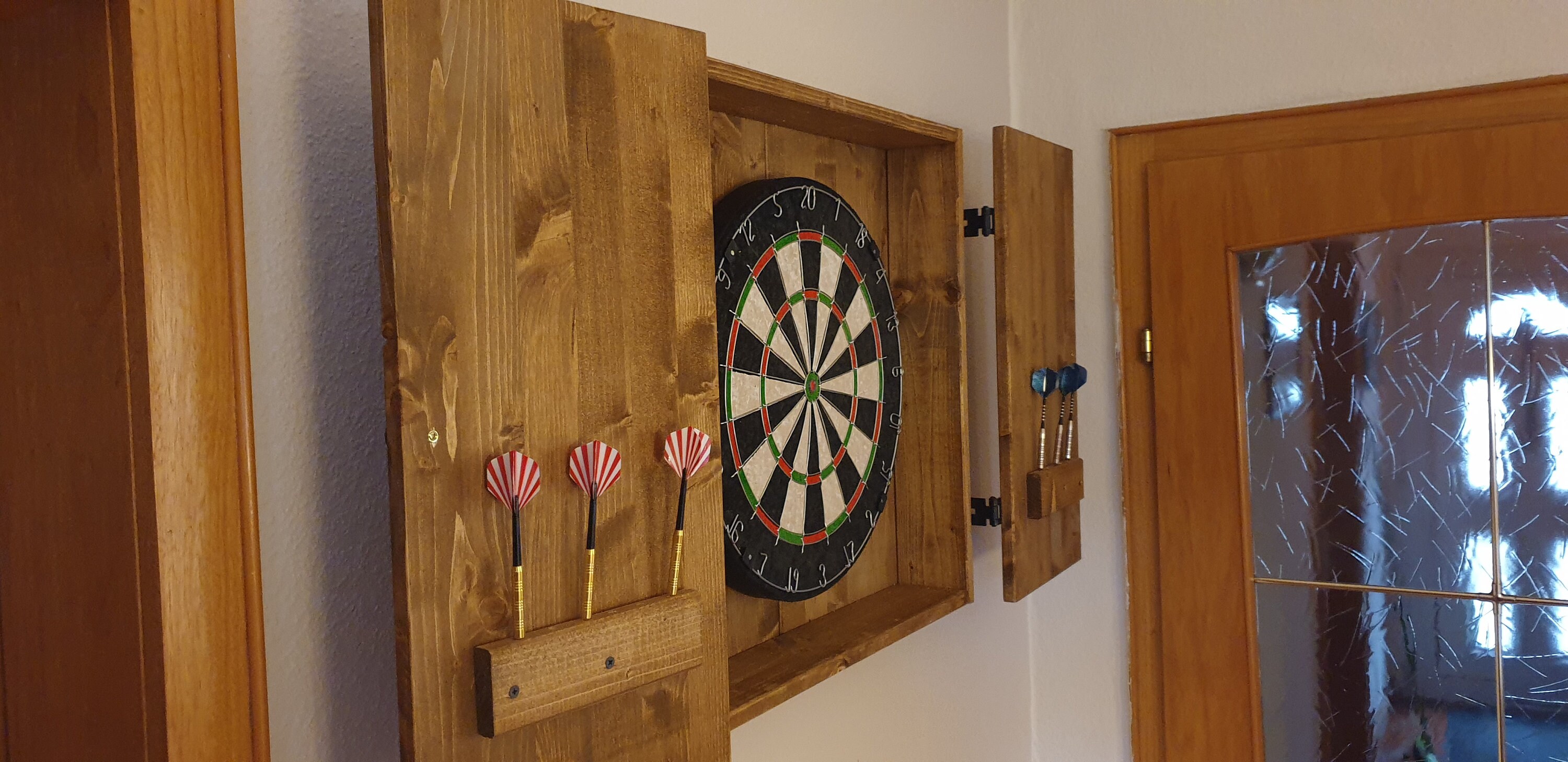 Luxury Solid Wood Dartboard Cabinet – Handmade Dart Board Wall Cabinet ...