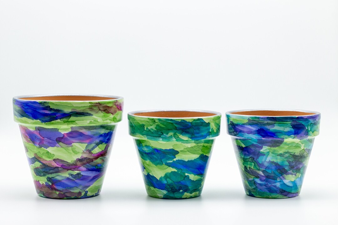 Houseplant Pot, Hand Painted Flower Pot. Eco Friendly Plant Pots ...