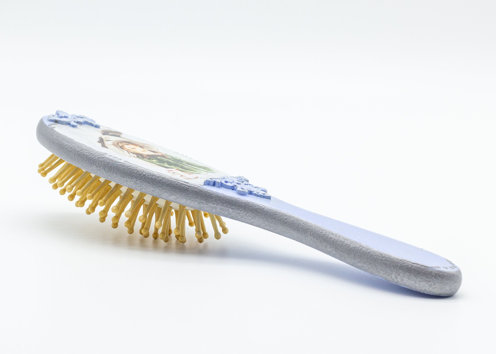 Hair Brush, Personalized Hairbrush. Hand Made Blue Hairbrush With Lady ...