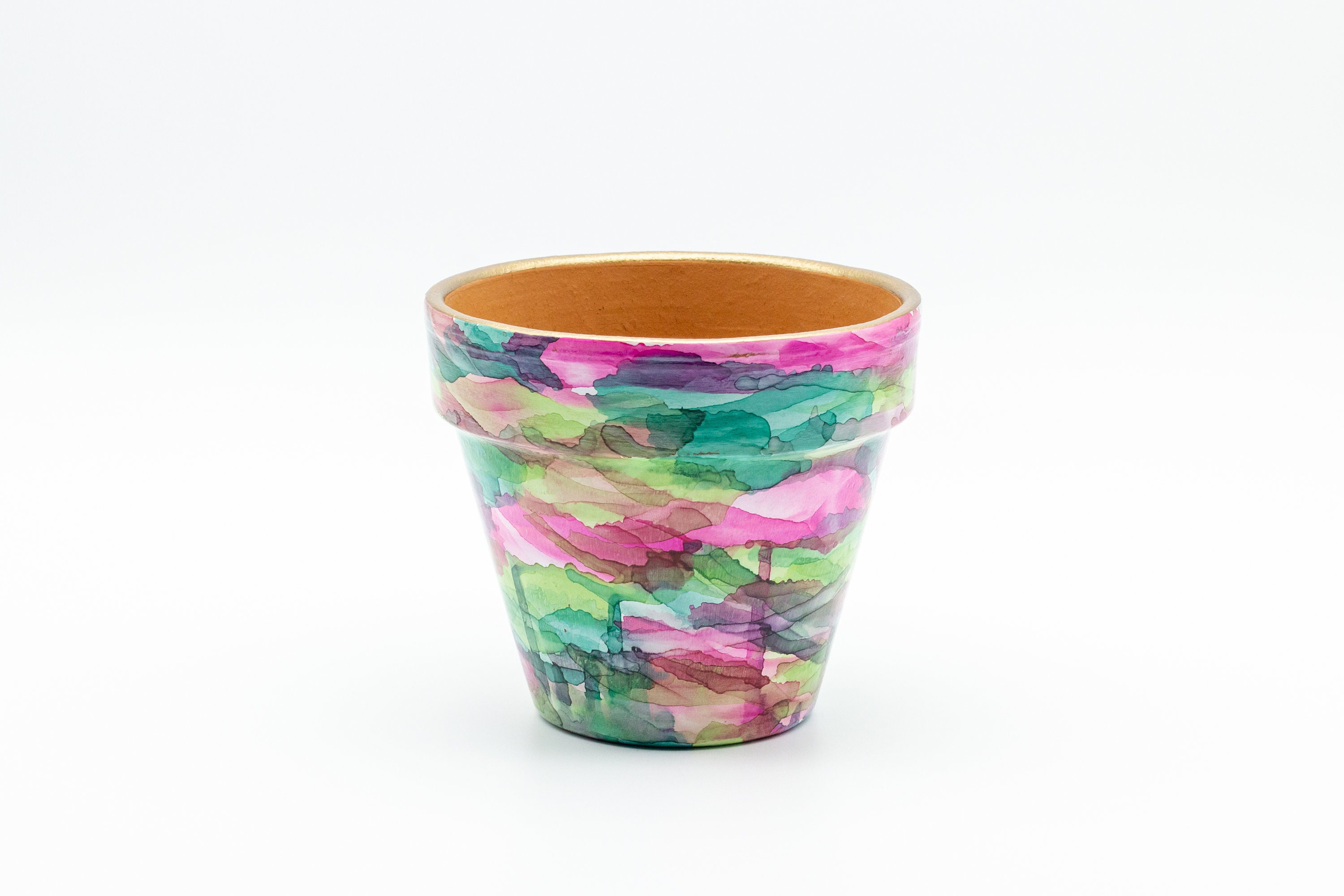 Pot Planter. Handmade Abstract Plant Pot. Colorful Flower Pot, Ceramic ...