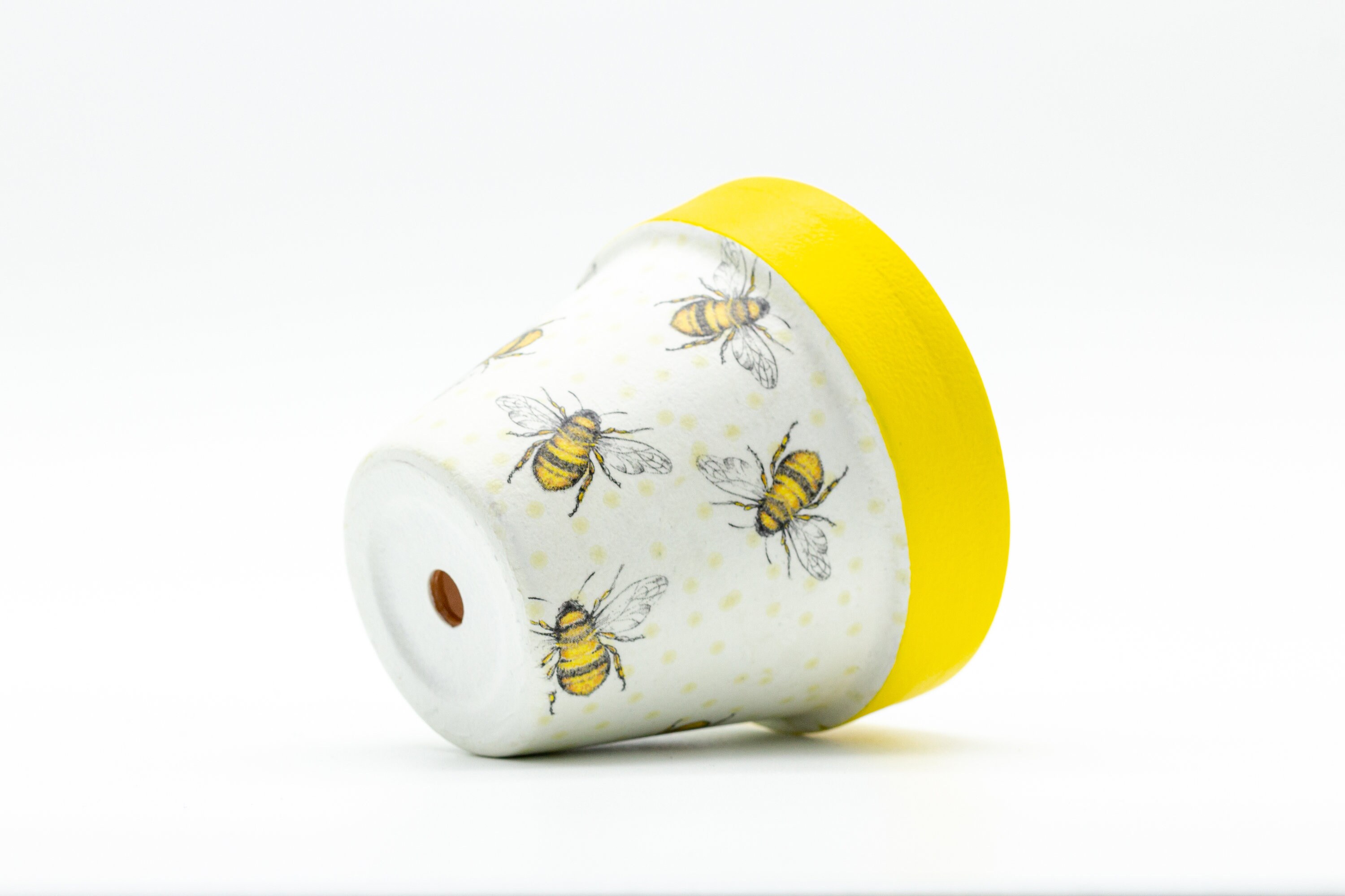 Bee Planter, Clay Plant Pot. Bumble Bee Pots, Yellow Garden Flower Pots ...