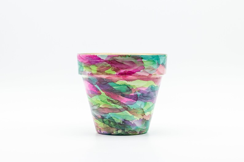 Pot Planter. Handmade Abstract Plant Pot. Colorful Flower Pot, Ceramic ...