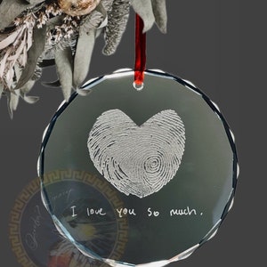 Fingerprint Hearts, Loss of Parent Gift Ornament, Death of Relative ...