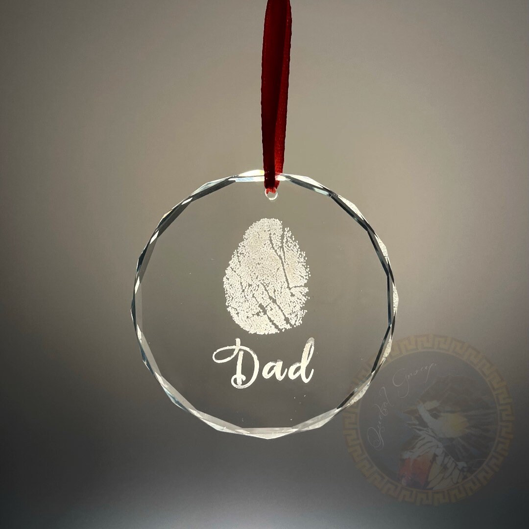 Personalized Crystal Memorial Ornament: Engraved Fingerprint ...