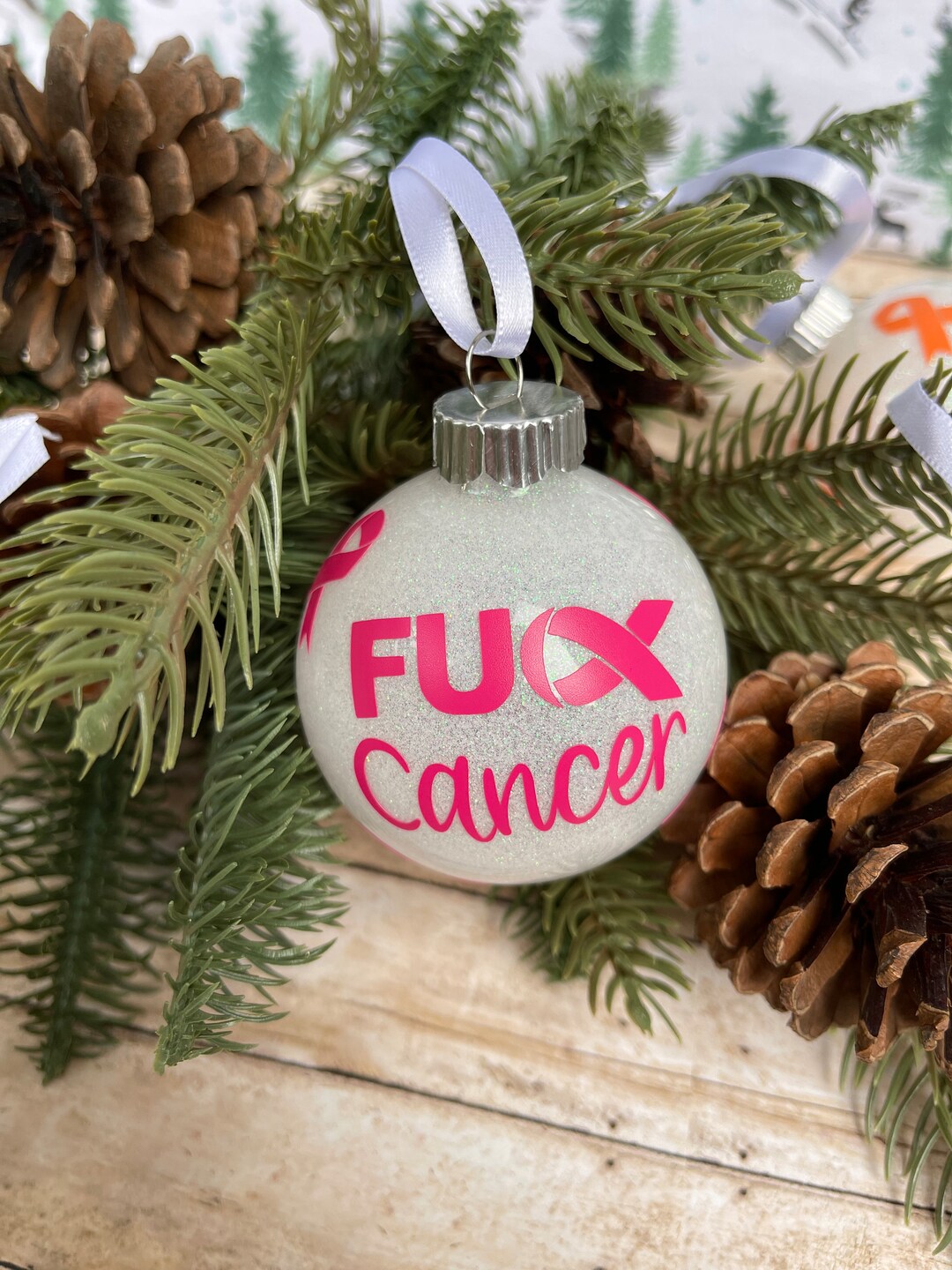 F* Cancer Ornaments/ Handmade Ornaments for Cancer Awareness/ - Etsy
