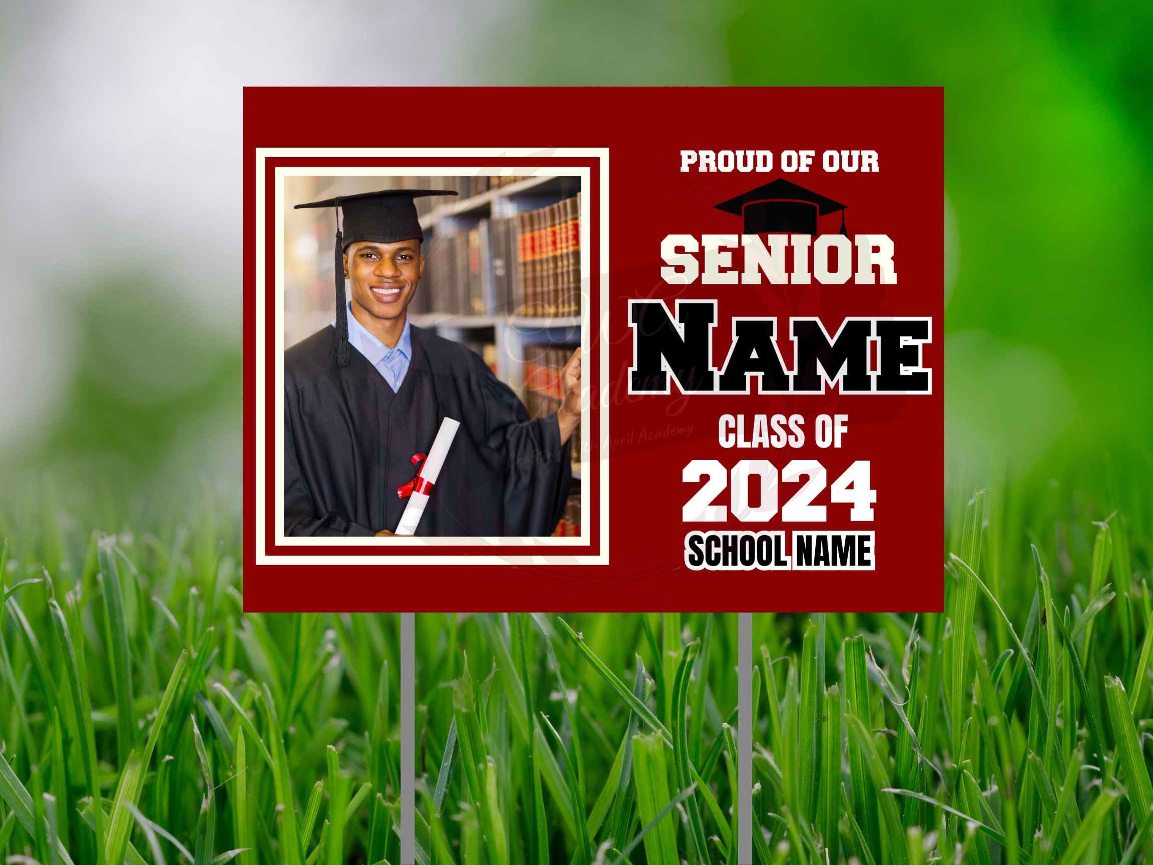 Editable Graduation Yard Sign Template: Canva Design (digital Design ...