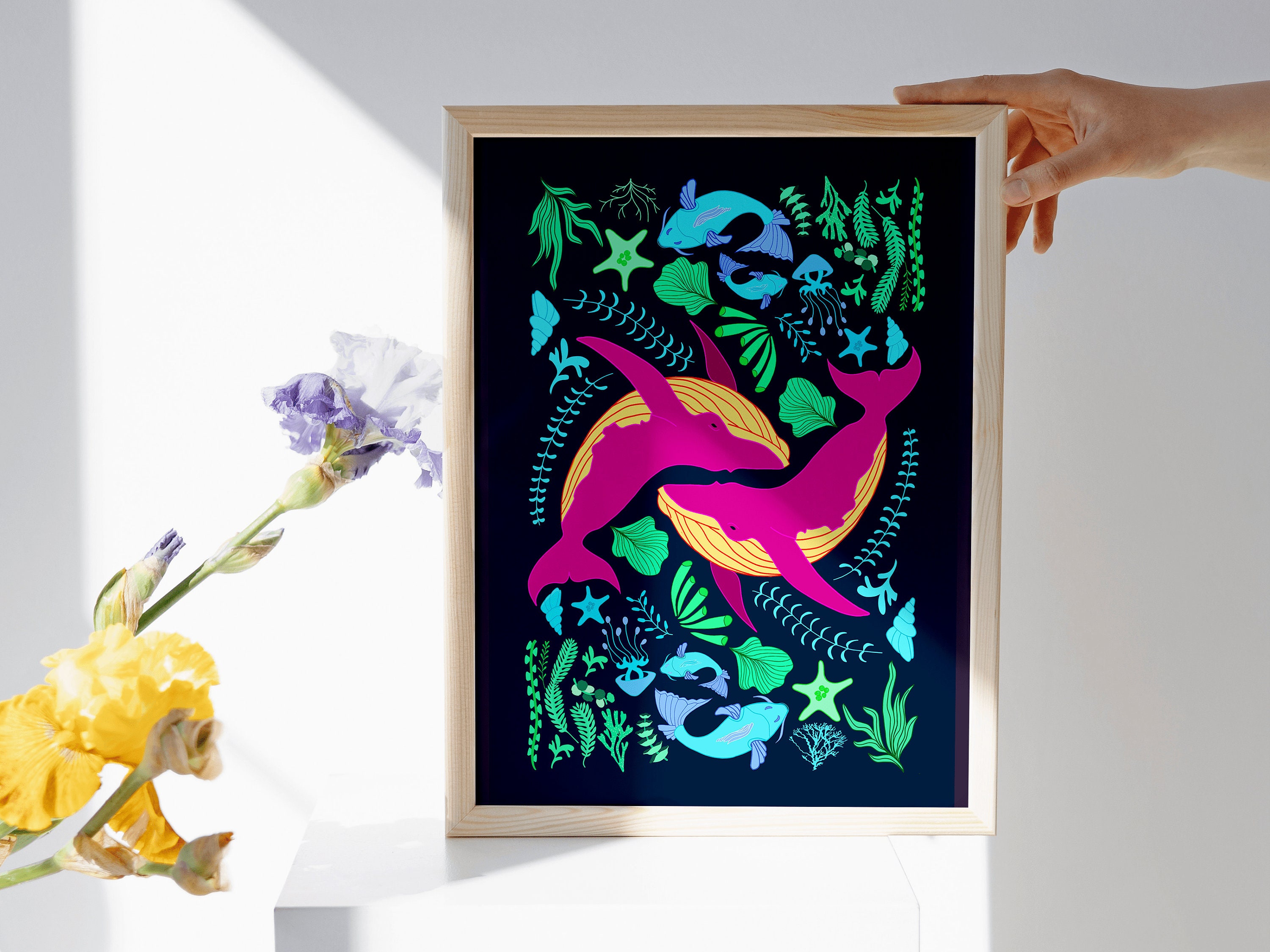 Sea Creatures Print Ocean Wall Print Ocean Scene Ocean Mural Underwater ...