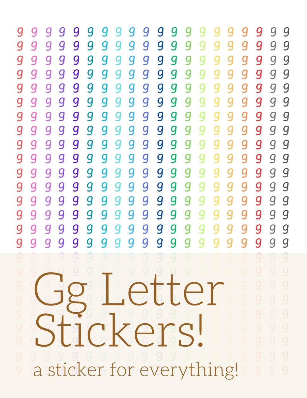 Gg Letter Stickers Digital Download - Etsy