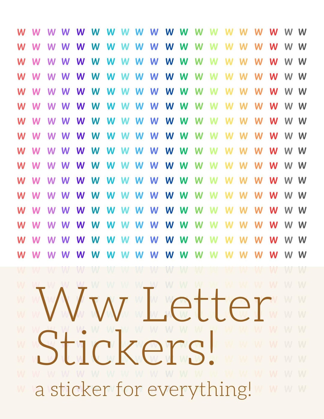 Ww Letter Stickers Digital Download - Etsy