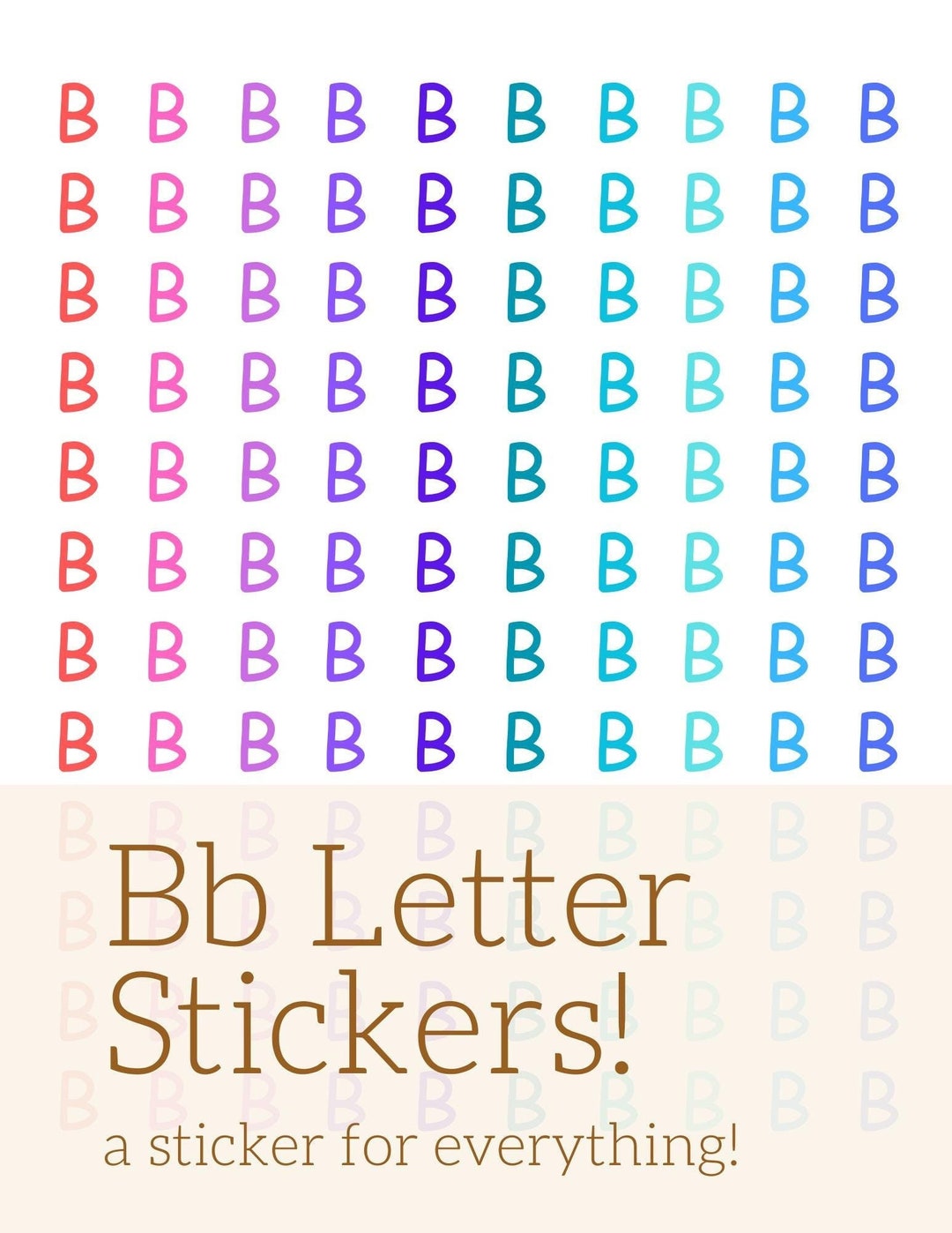 Bb Letter Stickers Digital Download - Etsy