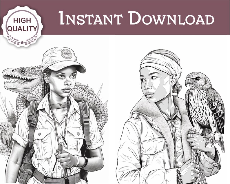 African Safari Coloring Book 20 Inspiring African American - Etsy