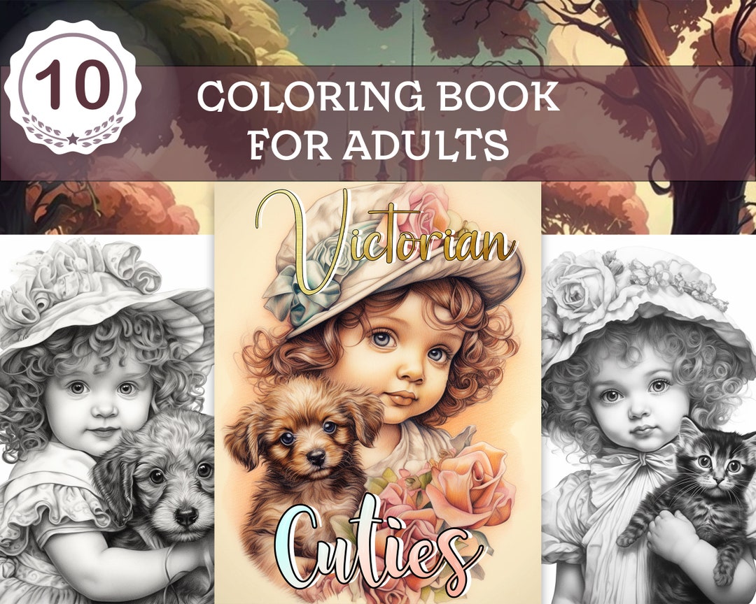 Victorian Cuties Portrait Coloring Book for Adults 10 Victorian ...