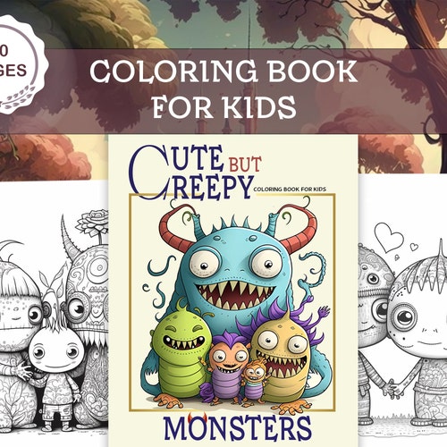 Cute but Creepy Monsters Coloring Pages 30 Friendly Monster - Etsy