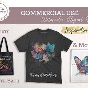 Mythical Watercolor Butterfly Clipart Bundle - 20 Vibrant Butterfly PNG ...