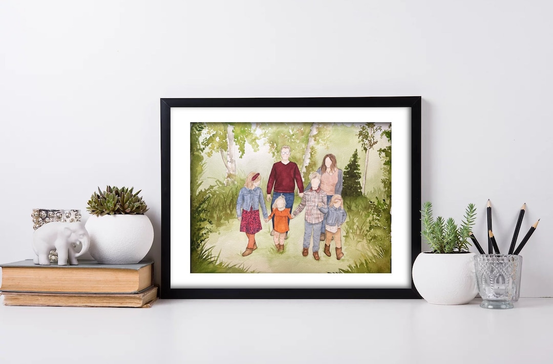Faceless Family Custom Watercolor Painting - Etsy