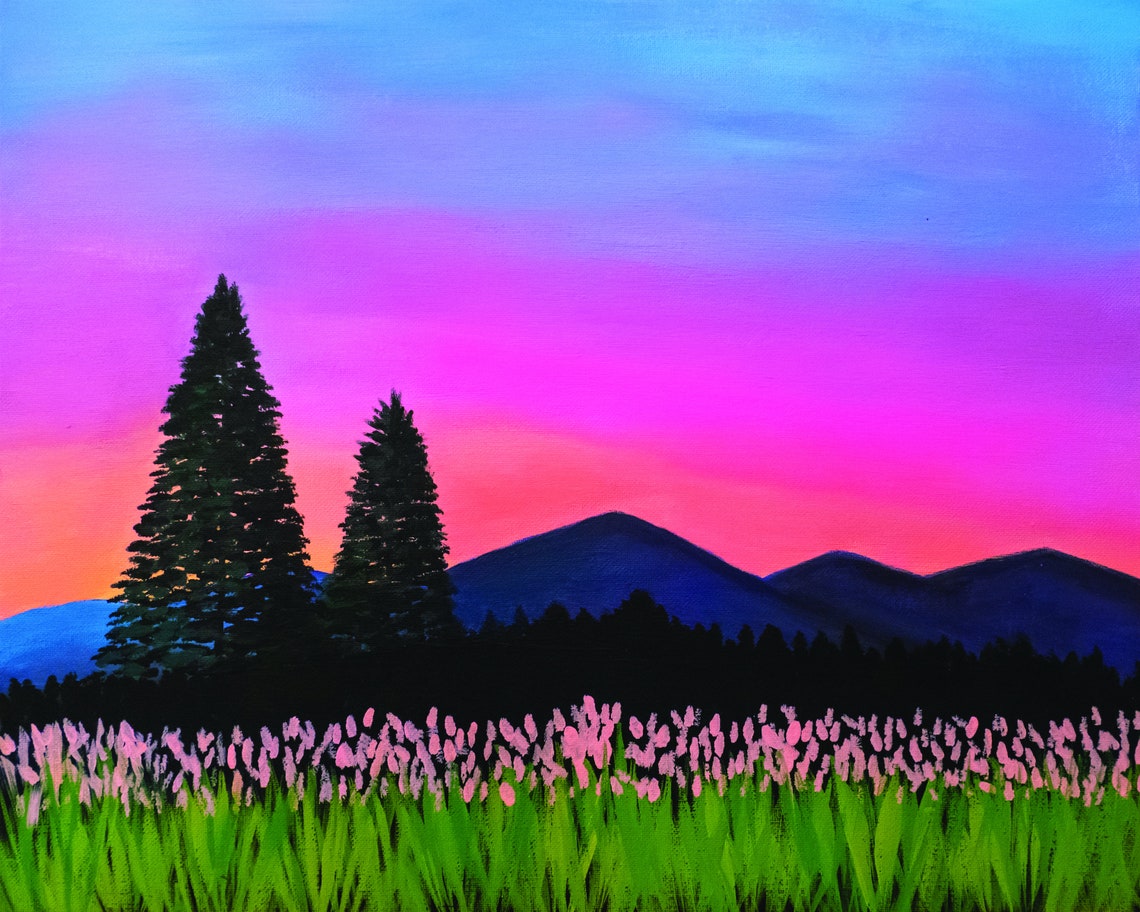 Mountain Sunset Art Print Landscape 8x10 and 11x14 - Etsy