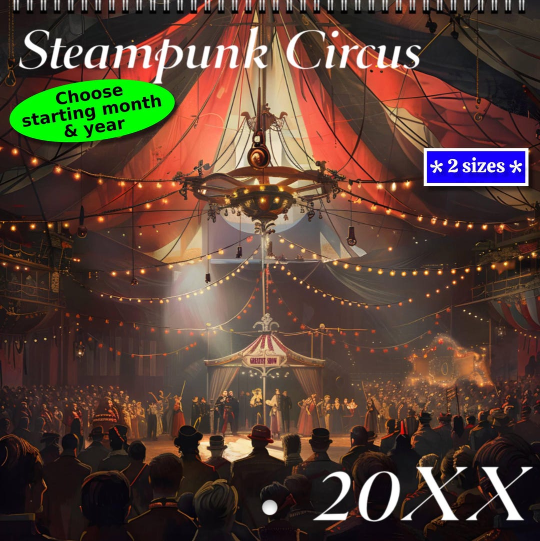 Steampunk Circus Calendar | Victorian Carnival Art | Gothic Big Top ...