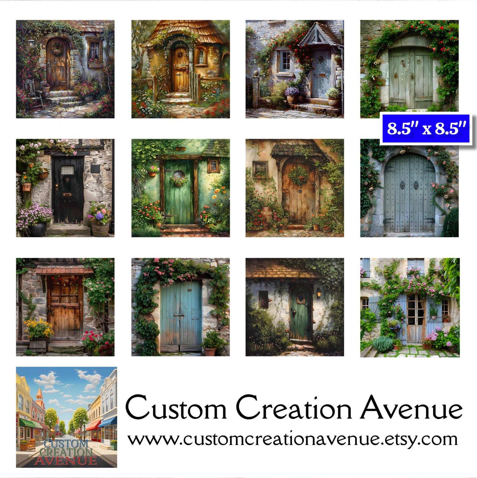 Country Cottage Doors Calendar #1 (two Sizes: 8.5x8.5 & 11x8.5) Makes a ...