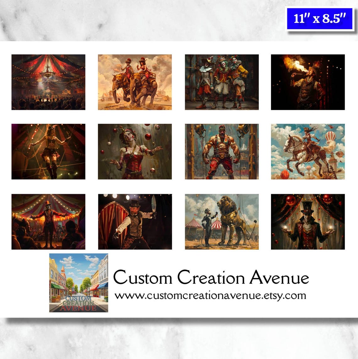 Steampunk Circus Calendar | Victorian Carnival Art | Gothic Big Top ...